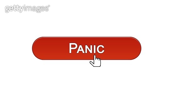 Panic web interface button clicked with mouse cursor wine red color, site design (948047650 ...