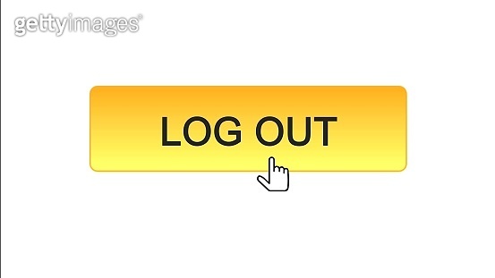 Log out web interface button clicked with mouse cursor orange color ...