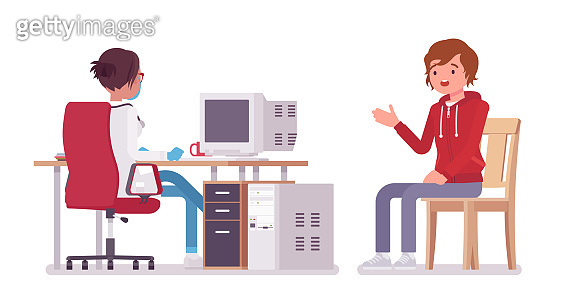 Female doctor therapist and patient (923614522) 일러스트, 무료 일러스트 - 게티이미지뱅크