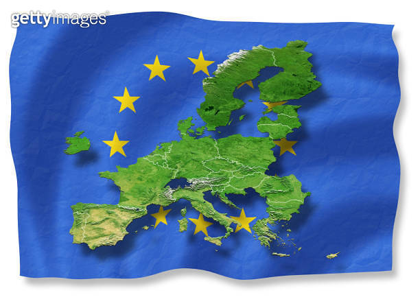 map of the european union after the Brexit 이미지 (1065341452) - 게티이미지뱅크