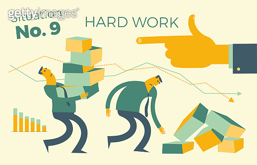 Business infographics with illustrations of business situations ...