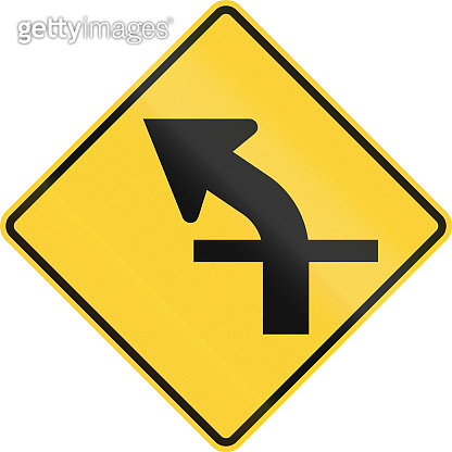 United States MUTCD warning road sign - Intersection in curve ...