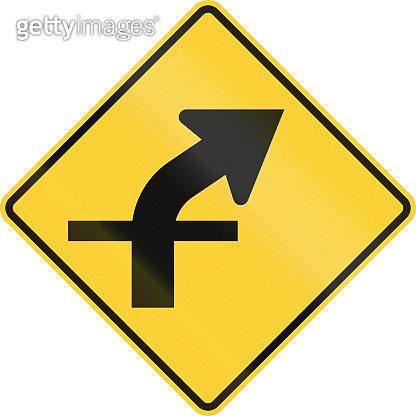 United States MUTCD warning road sign - Intersection in curve ...