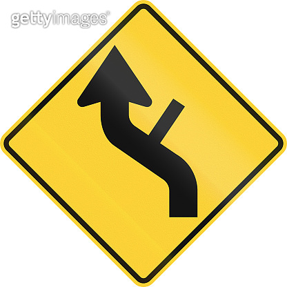United States MUTCD warning road sign - Intersection in curve 이미지 ...