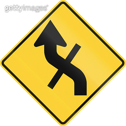 United States MUTCD warning road sign - Intersection in curve 이미지 ...