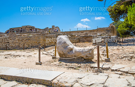 Greece, Crete. Knossos ruins, ceremonial and political centre of the ...
