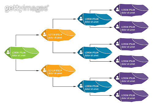 Colorful business structure concept, corporate organization chart ...