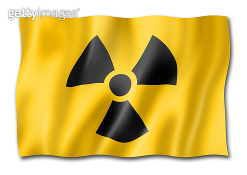 radioactive nuclear symbol flag isolated on white 이미지 (1056806586) - 게티 ...