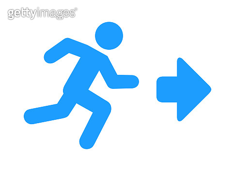 Blue Exit Symbol. Vector Icon Isolated On White Background 이미지 ...