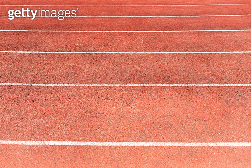 Stadium track for running and athletics competitions. New synthetic ...