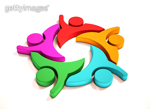 Teamwork Business Five People Group. 3D Render Illustration (912704504 ...