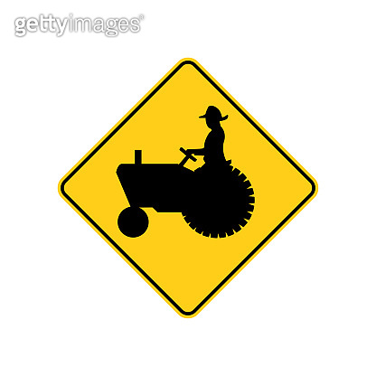 USA traffic road signs. farm vehicle ahead or crossing. vector ...