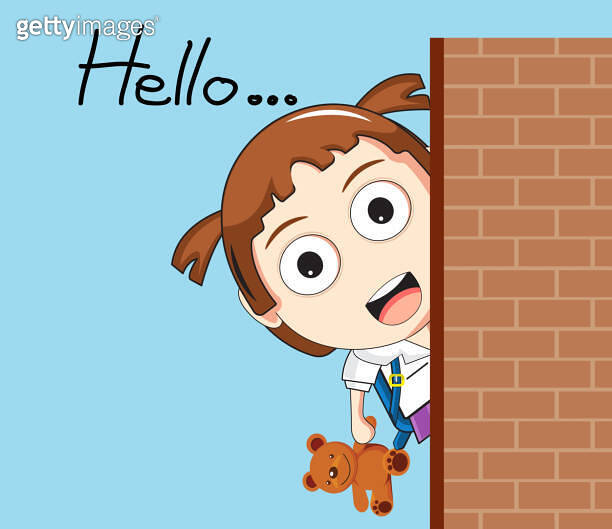 vector Illustration of cartoon cute student girl faces showing emotions ...