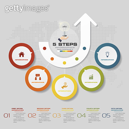 5 steps simple&editable process chart infographics element. EPS 10 ...