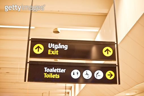 Exit And Toilets (Unisex and For The Disabled) Signs (With Swedish ...