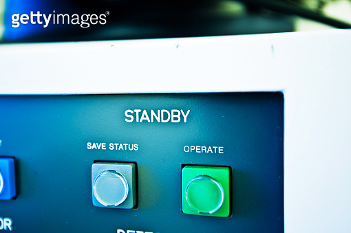 High Resolution Console In Master Control Room - Standby Button ...