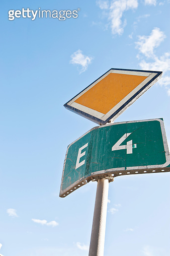 Sweden Motorway Road Sign (European E4 Motorway Which Passes North To ...