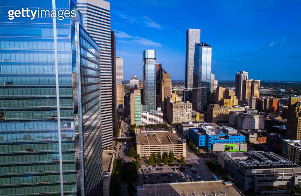Next to Glass Windows Extending out into the Huge Houston , Texas ...