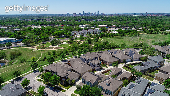 New development suburb houses with Solar Panels in Austin , Texas ...