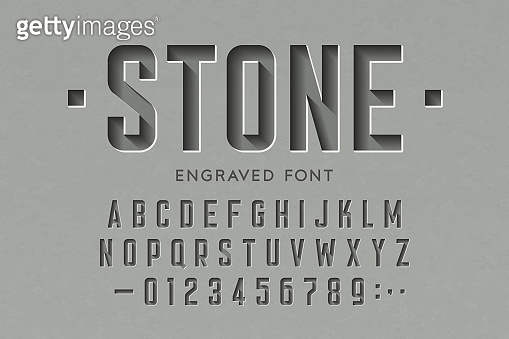 Engraved on stone font 이미지 (1059582698) - 게티이미지뱅크