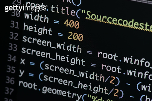 Real Python code developing screen. Programing workflow abstract ...