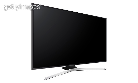 Wide television screen mock up with side perspective view (1002061126 ...