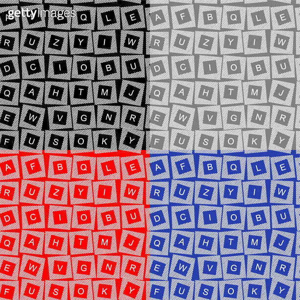 seamless texture of letters in squares located (1018291136) - 게티이미지뱅크