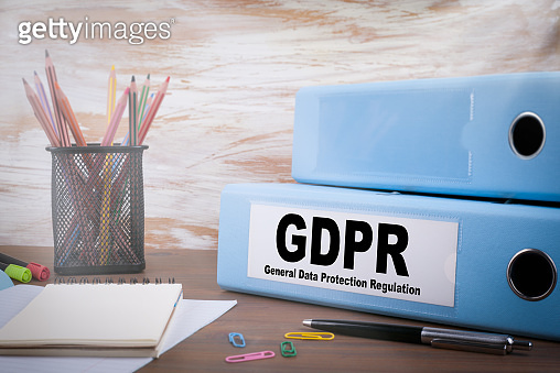 GDPR General Data Protection Regulation concept. Office Binder on ...