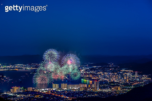 Summer Firework Festival in Biwa lake (Biwako), Otsu city, Shiga ...