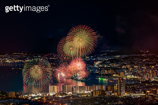 Summer Firework Festival in Biwa lake (Biwako), Otsu city, Shiga ...