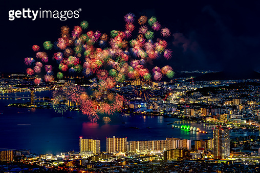 Summer Firework Festival in Biwa lake (Biwako), Otsu city, Shiga ...