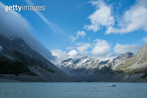 Mount Cook landscape reflection on lake , the highest mountain in New ...