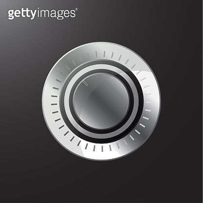 Manual control knob metal, volume settings, sound control. Vector ...