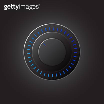 Manual control knob plastic, volume settings, sound control. Vector ...