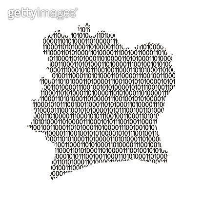 Ivory Coast map abstract schematic from black ones and zeros binary ...