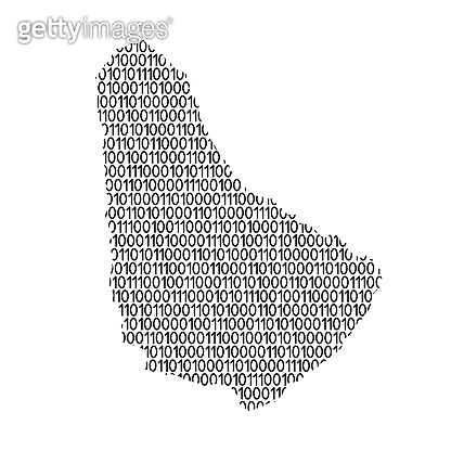 Barbados map abstract schematic from black ones and zeros binary digital code. Vector ...