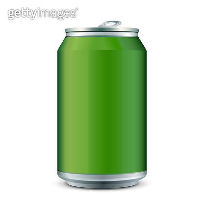 Green Metal Aluminum Beverage Drink Can 330ml. Ready For Your Design ...