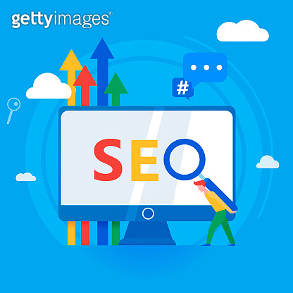 Seo banner. Work on the content of the site and its indexing of search ...