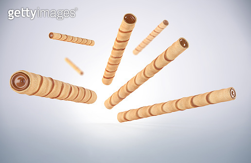 crispy cream filled wafer sticks 이미지 (926250130) - 게티이미지뱅크