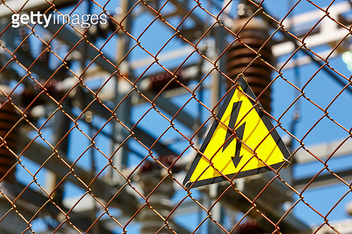 High voltage signal. Energy plant. Electrical production and ...