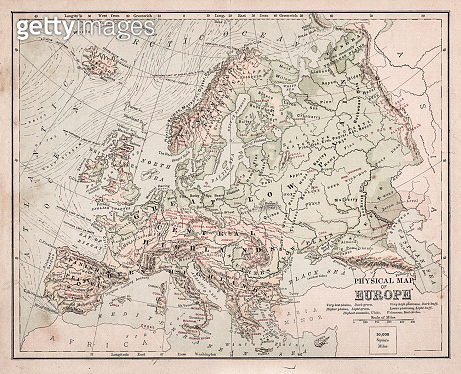 Map of Europe 1881 이미지 (954896574) - 게티이미지뱅크