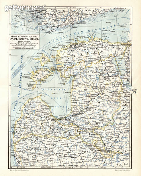 Baltic Russian countries map 1895 이미지 (1059461464) - 게티이미지뱅크