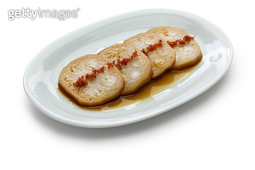 osmanthus flavored, stuffed lotus root with glutinous rice, chinese ...