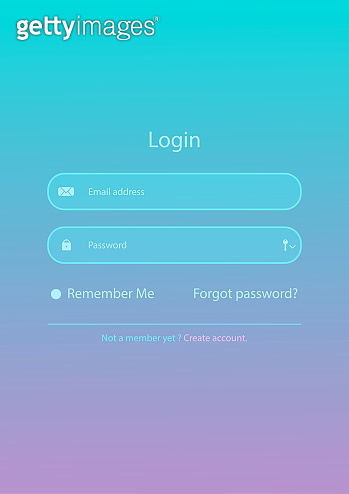 Login form page with gradient background . Create account. Website ui ...