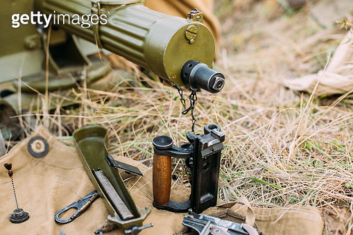 Parts Of Disassembled Maxim's Machine Gun Model 1910/30. Pm M1910 Was A ...
