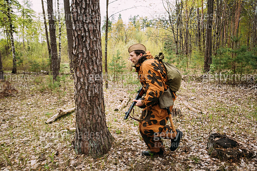 Pribor, Belarus. Re-enactor Dressed As Soviet Russian Red Army Infantry ...