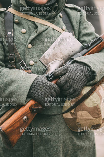 German military ammunition of a German soldier at World War II. Warm ...