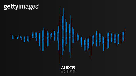 Vector audio wavefrom. Abstract music waves oscillation. Futuristic ...