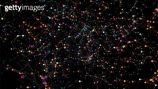 Vector abstract colorful big data point plot visualization. Futuristic ...