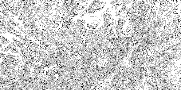 Vector abstract grayscale earth relief map. Generated conceptual ...
